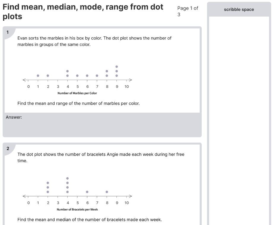 Mean Median Mode Range