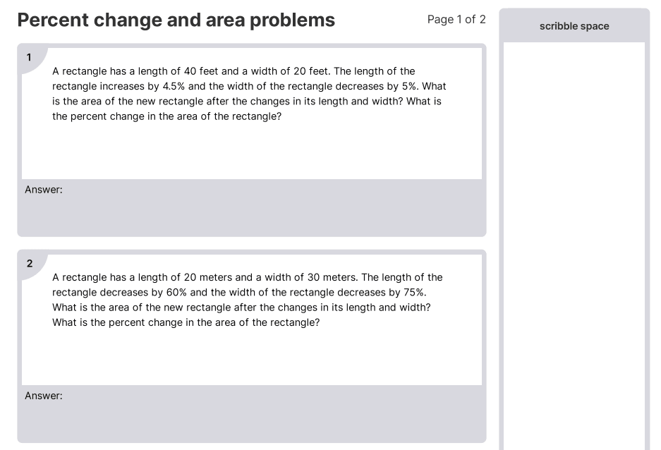 Percent Change And Area Problems Worksheets PDF 7 EE A 2 7th Grade percent-change-and-area-problems-worksheets-pdf-7-ee-a-2-7th-grade