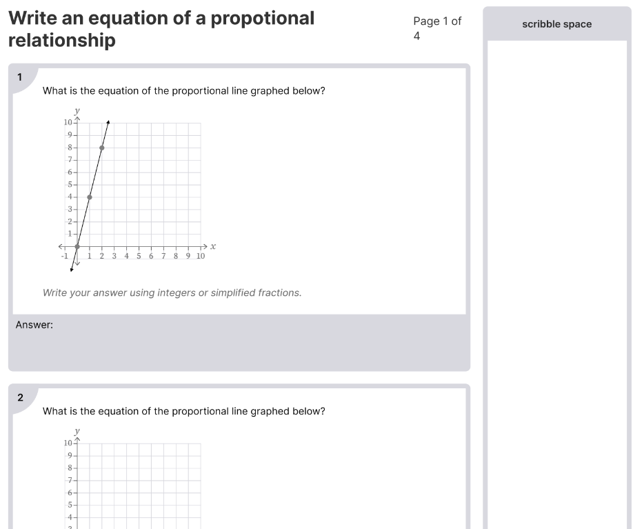 Write An Equation Of A Propotional Relationship Worksheets [PDF] (8.F.B ...