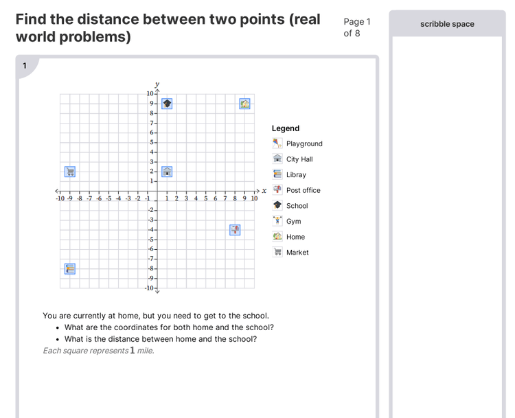 Distance Formula Word Problems Worksheet Distance Between Two Points